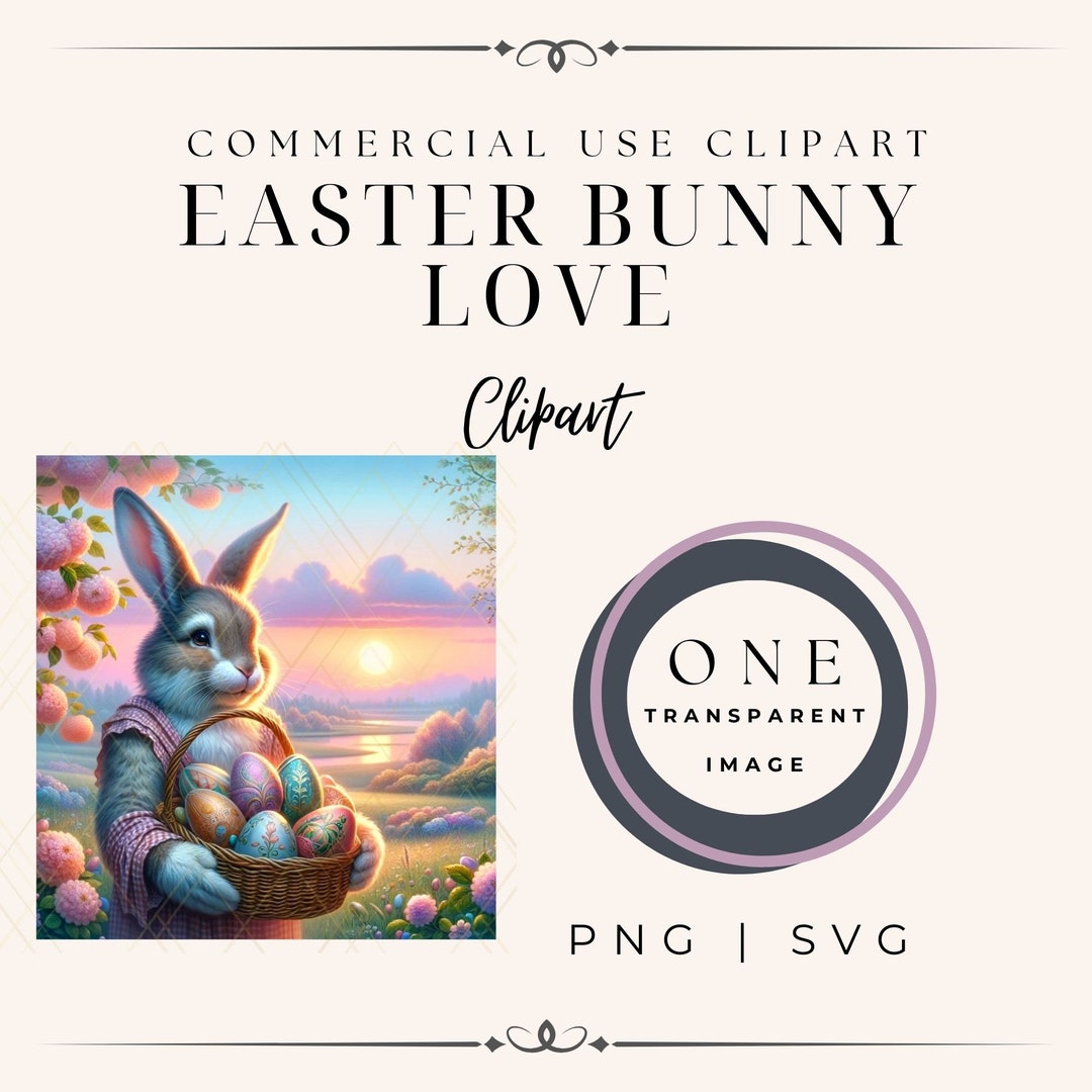 Cute Bunny Easter Clipart, PNG SVG, Digital Download - Etsy
