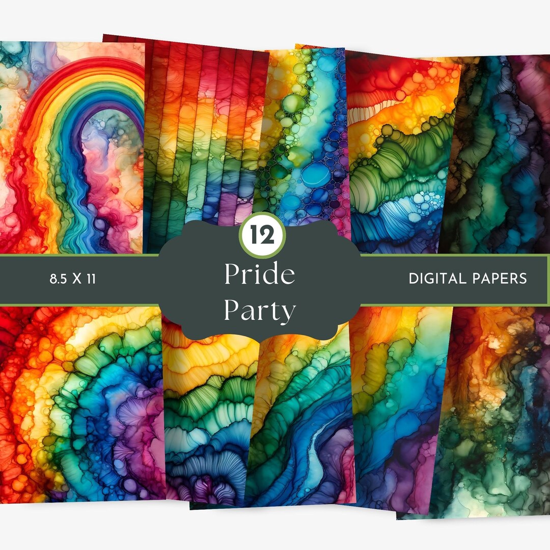 Rainbow Digital Papers, Digital Paper Bundle, Lgbtq Rainbow PRIDE, LGBT ...