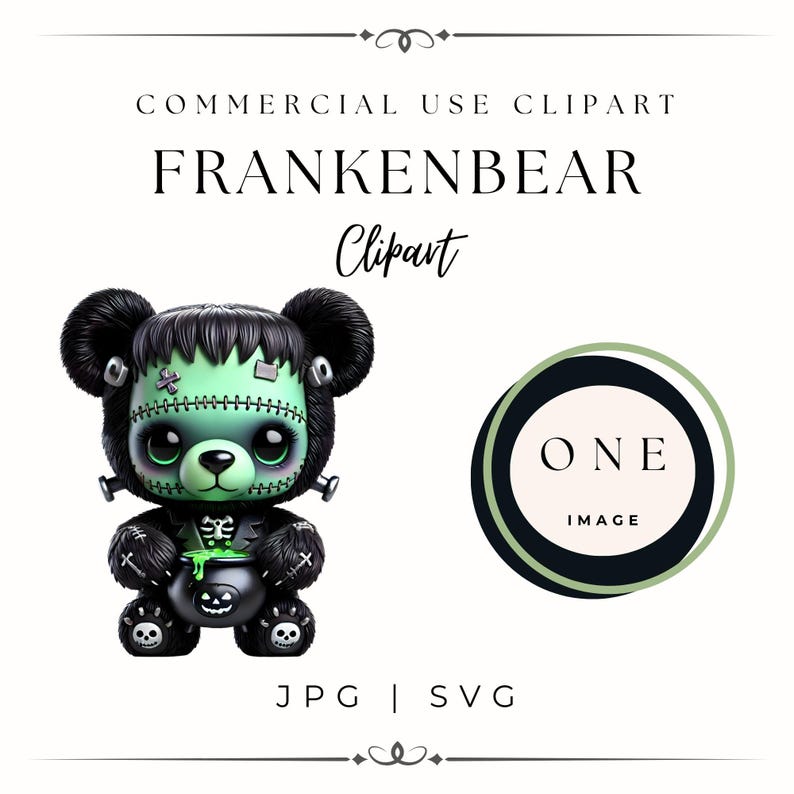 Gothic Halloween Bear Clipart, Halloween Clipart, Witchy Halloween ...