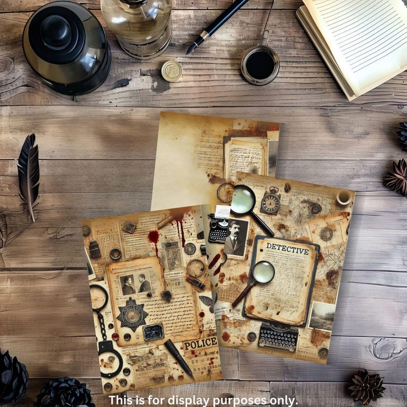 Crime Scene Junk Journal, Vintage Detective Digital Papers, True Crime ...