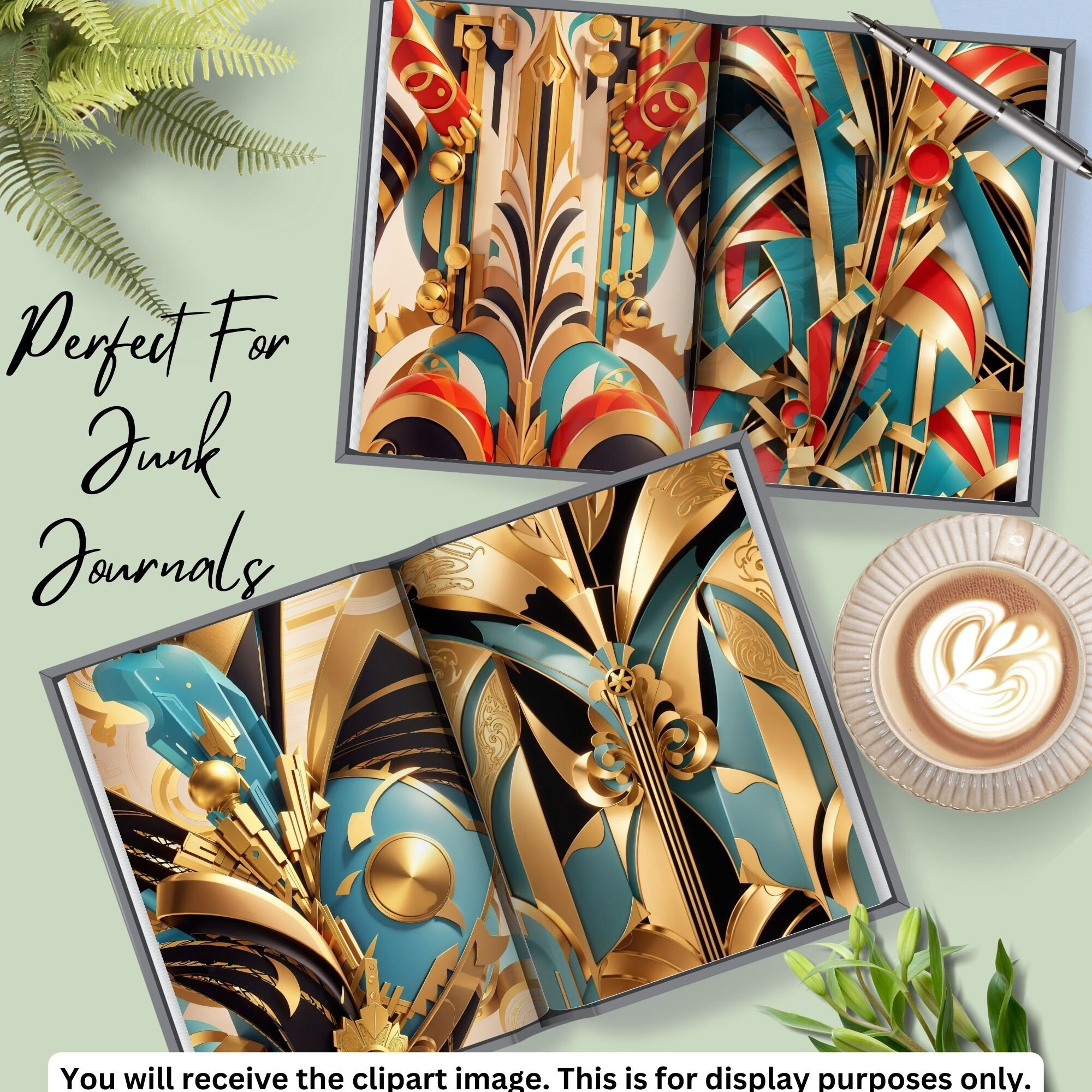 Art Deco Backgrounds, Art Deco Digital Papers, Art Nouveau, Geometric ...