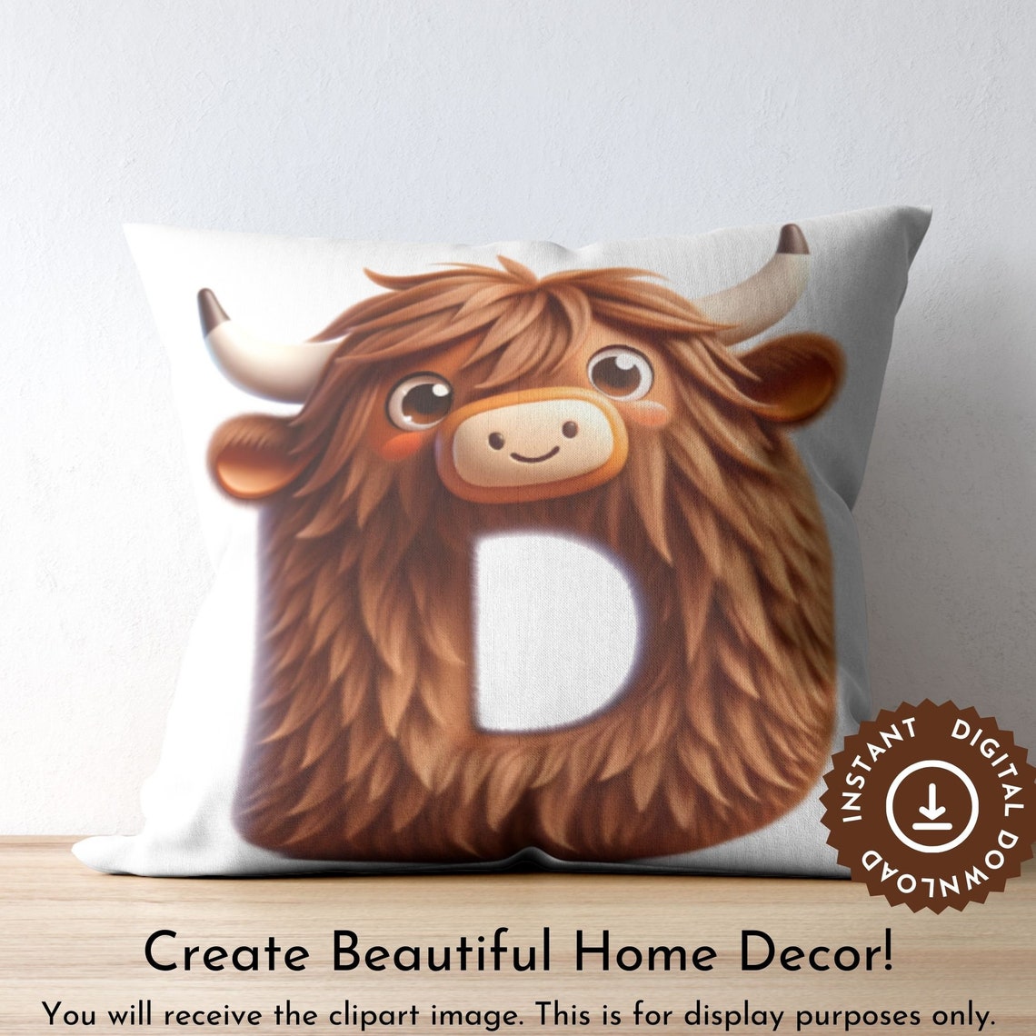 Highland Cow Clipart, Highland Design, Numbers Clipart, ABC Clipart ...