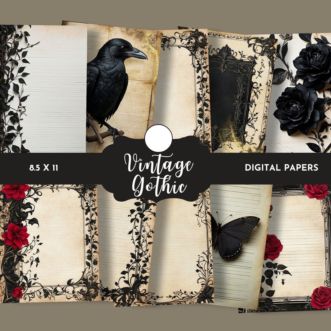 Gothic Junk Journal, Digital Scrapbook, Junk Journal Page, Witch Junk ...