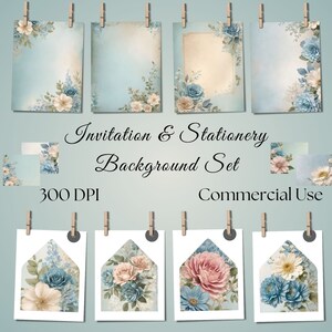 Regency Flower, Regency Background Papers, Stationery, Dusty Blue, Baby ...