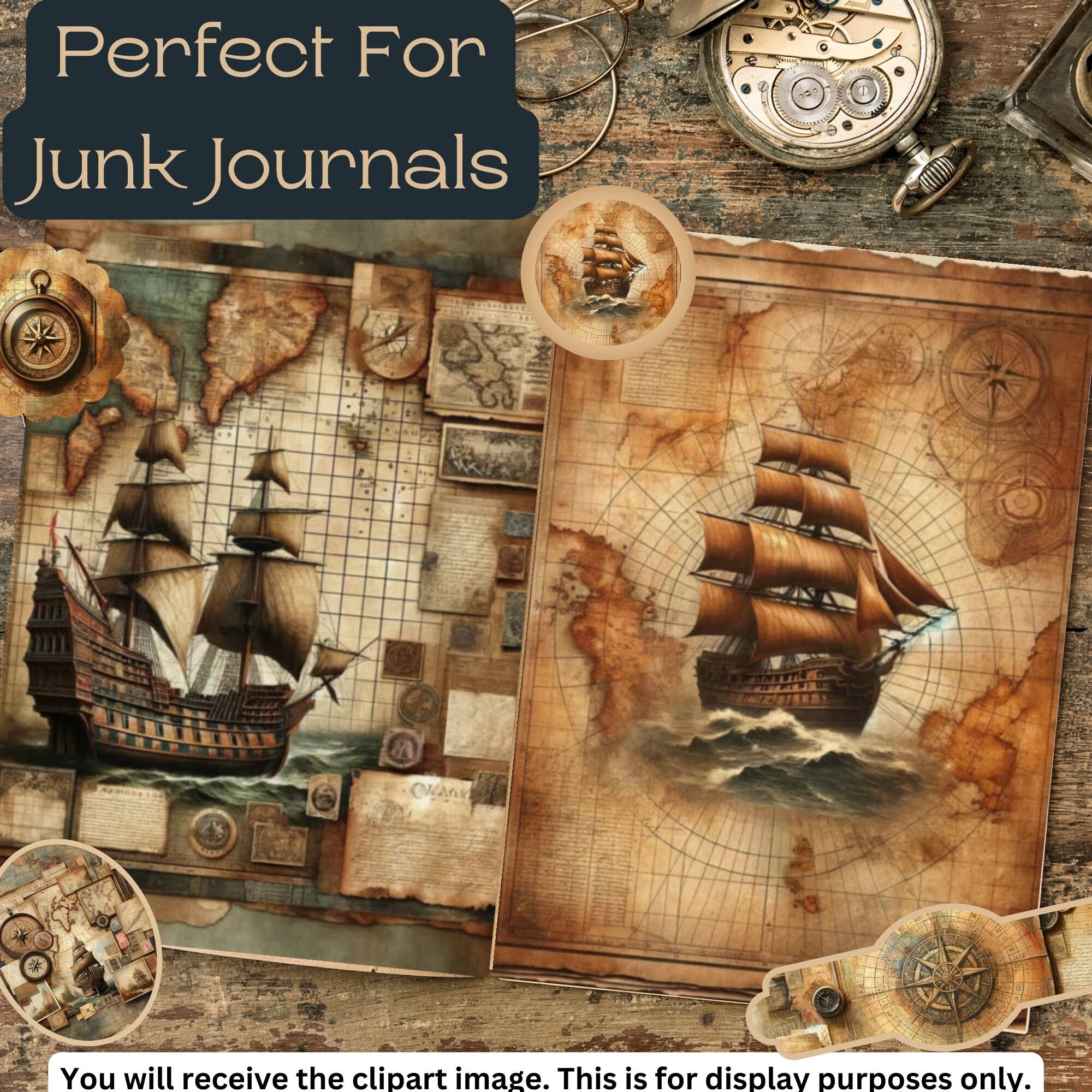 Map Junk Journal Kit, Map Papers, Vintage Maps, Old Maps, Distressed ...