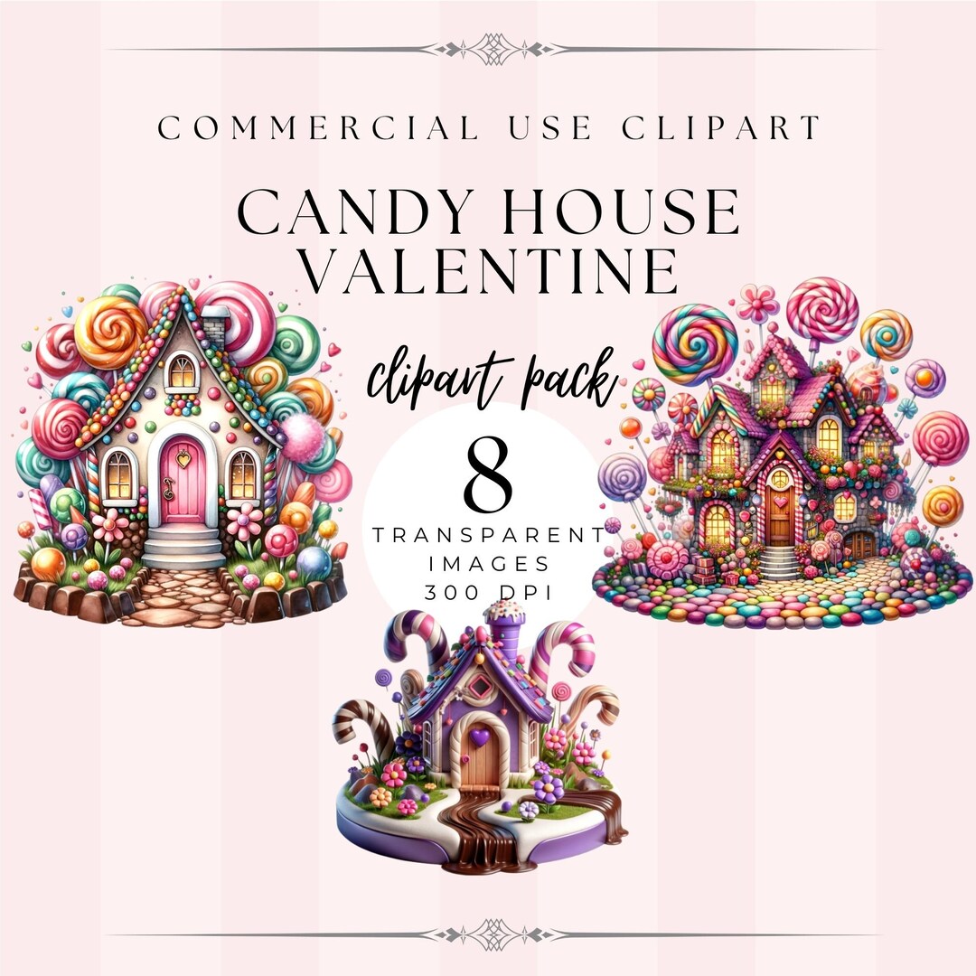 Candyland Clipart, Candy Graphics,candy House, Lollipops Sweet, Candy ...