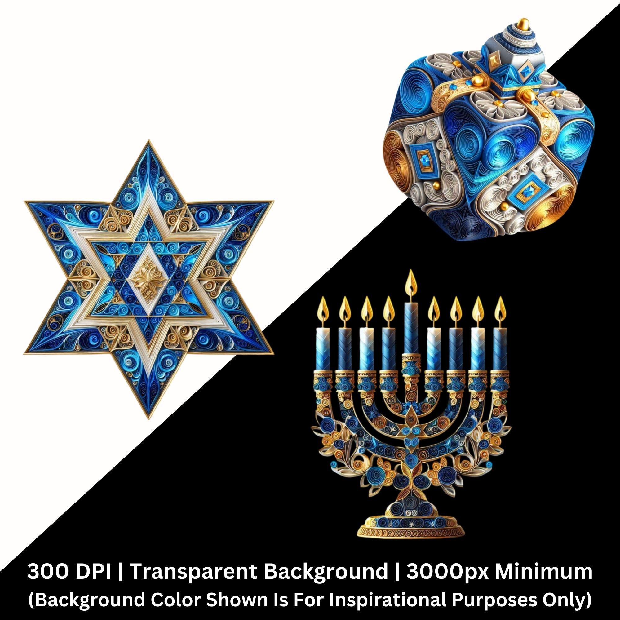 Hanukkah Clipart, Chanukah, Menorah, Dreidel Star of David, Jewish ...