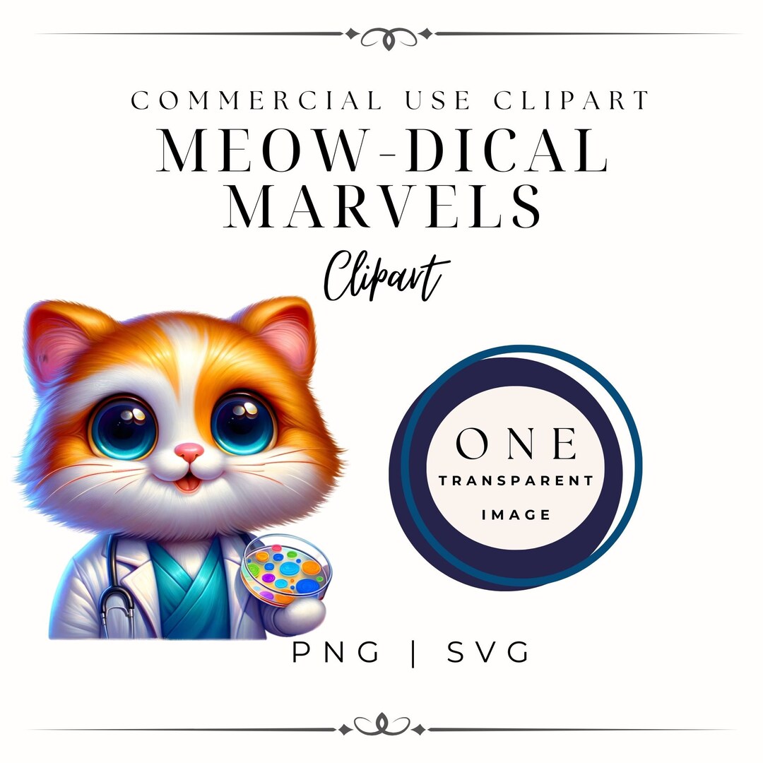 Cute Scientist Cat Clipart, Cute Lab Cat PNG, Medical Cat Image, Funny ...