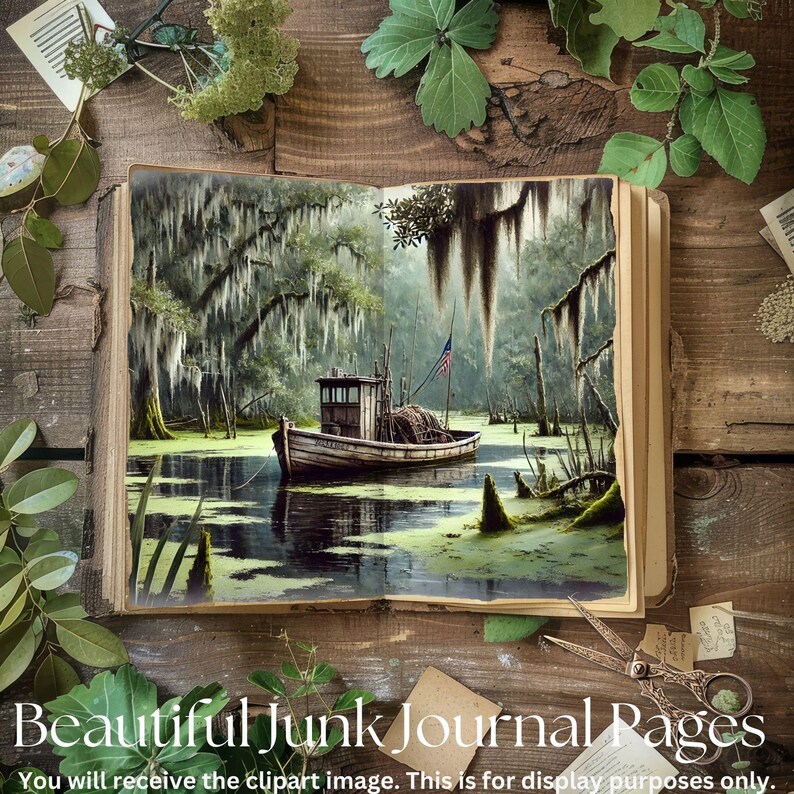 Junk Journal Swamp, Swamp Digital Papers, Bayou Life, March Papers ...