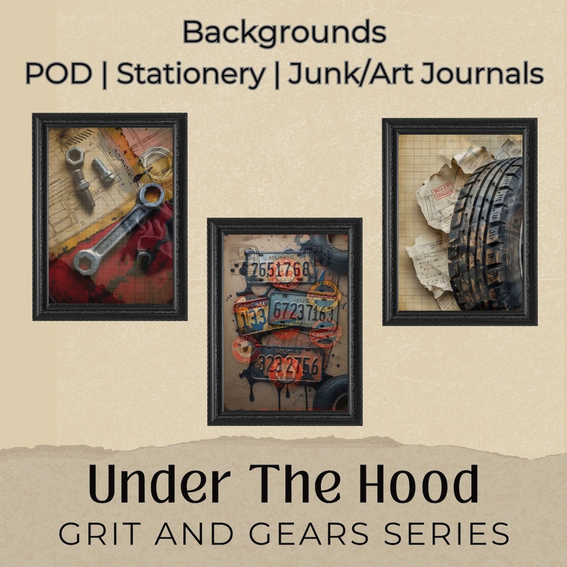Mechanic Scrapbook Paper Pack, Masculine Junk Journal Kit, Digital ...