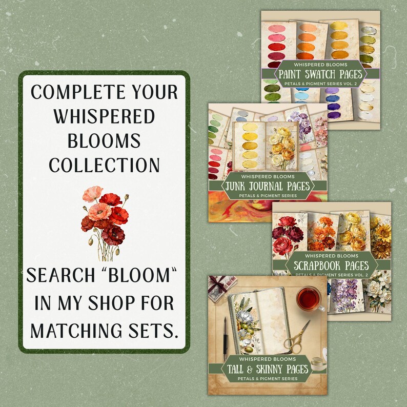 Paint Swatch Scrapbook Pages, Paint Palette Junk Journal Paper Pack ...