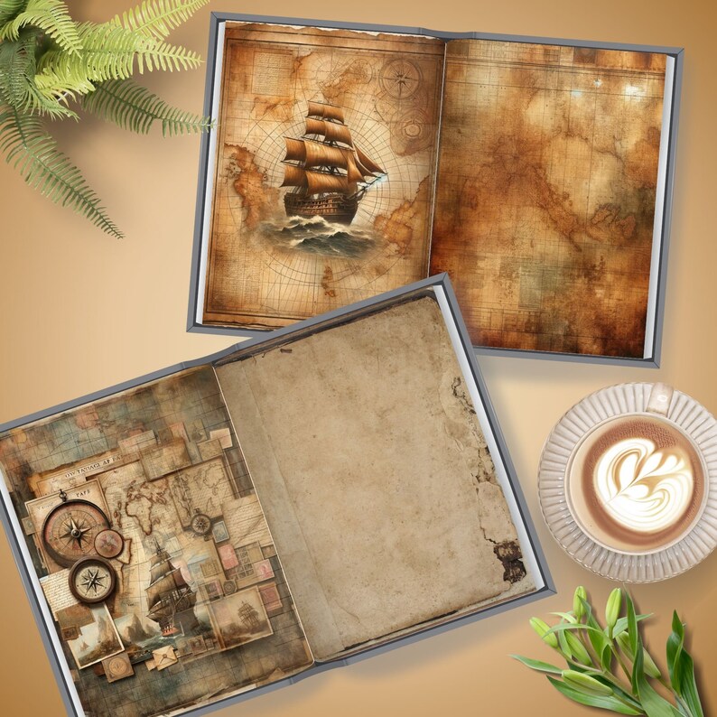 Map Junk Journal Kit, Map Papers, Vintage Maps, Old Maps, Distressed ...