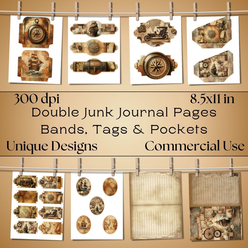 Map Junk Journal Kit, Map Papers, Vintage Maps, Old Maps, Distressed ...