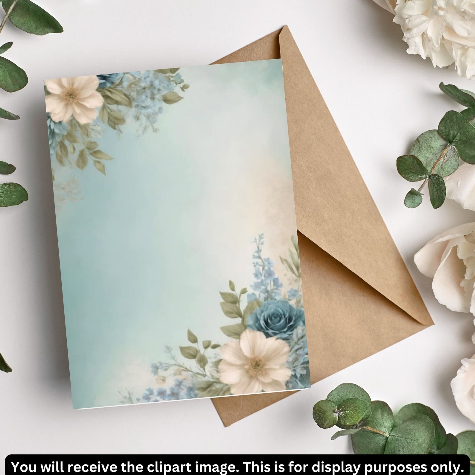 Regency Flower, Regency Background Papers, Stationery, Dusty Blue, Baby ...