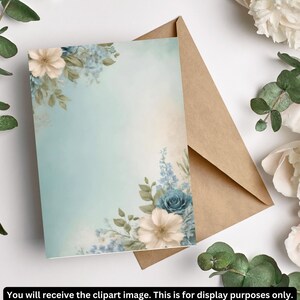 Regency Flower, Regency Background Papers, Stationery, Dusty Blue, Baby ...