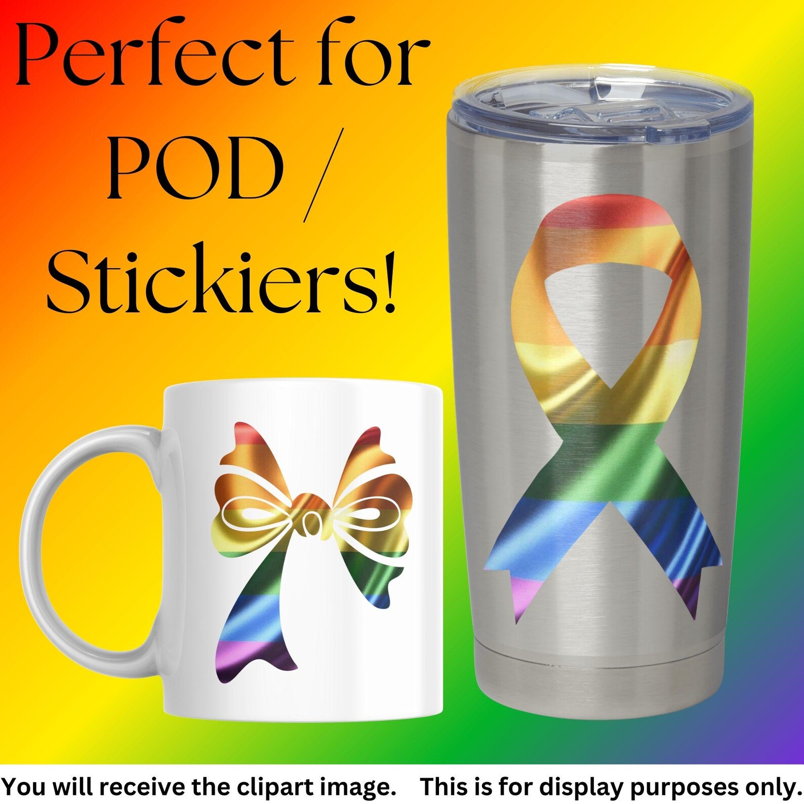 Rainbow Ribbon PNG, LGBTQ Sublimation Element, LGBTQ Pride Ribbon ...