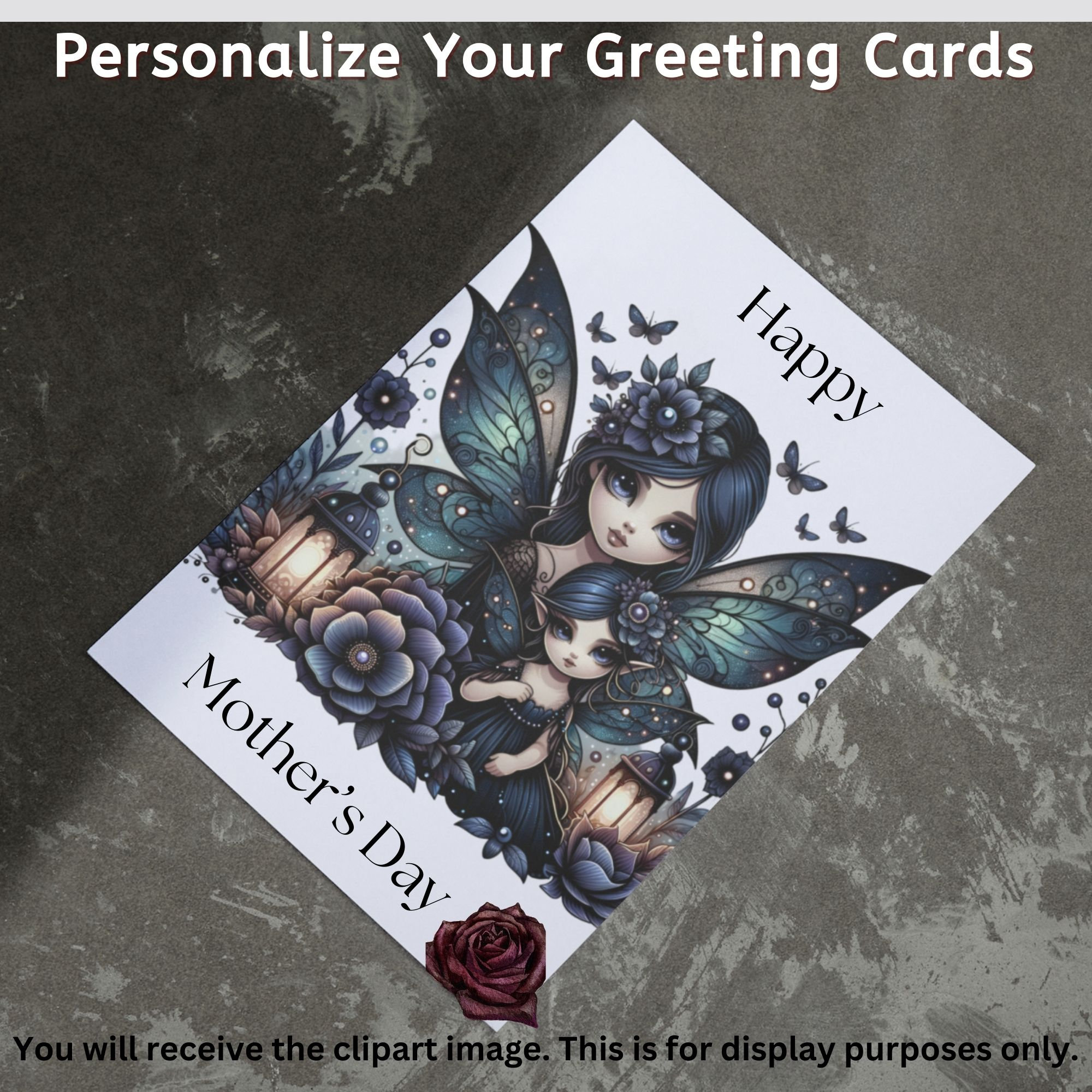 Gothic Mother's Day, Fantasy Mother's Day, Fairy Mom and Child, Fantasy Mother Daughter Clipart ...