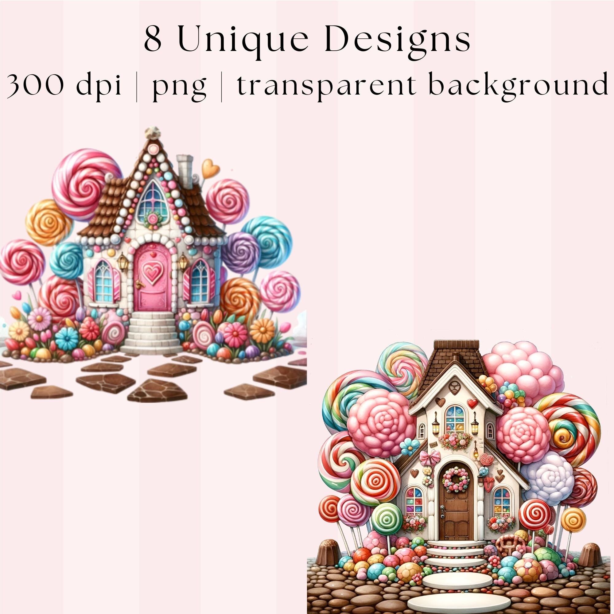 Candyland Clipart, Candy Graphics,candy House, Lollipops Sweet, Candy ...
