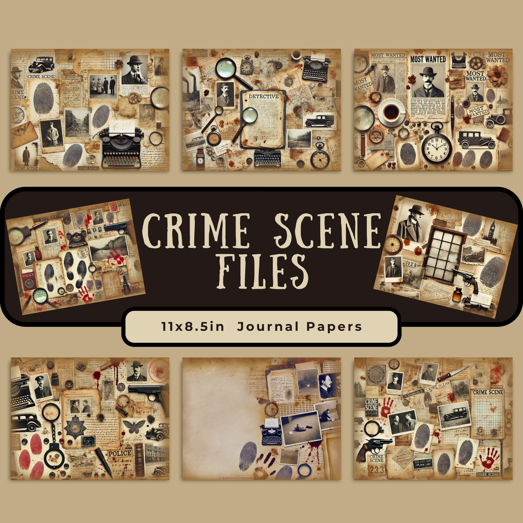 Crime Scene Junk Journal, Vintage Detective Digital Papers, True Crime ...