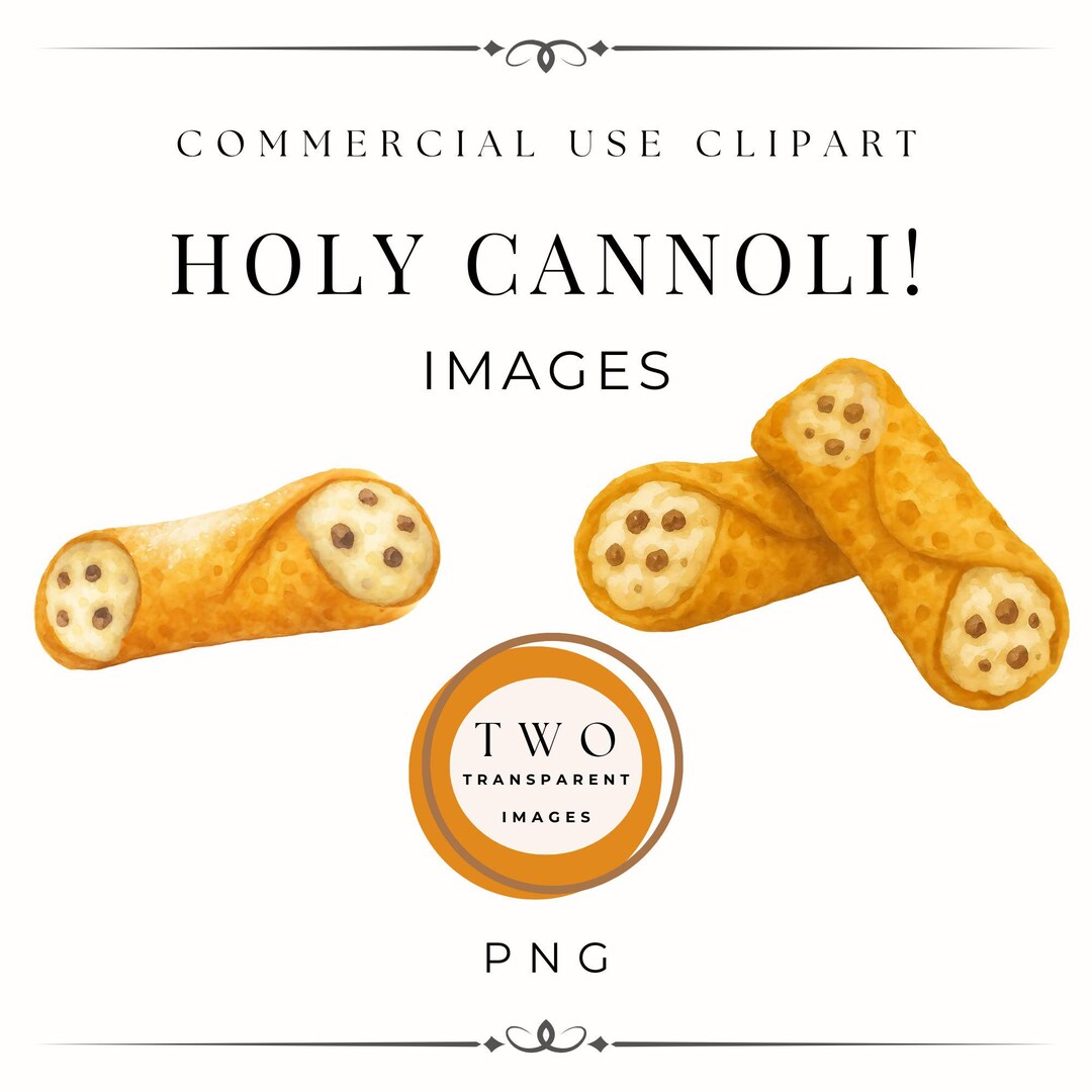 Cannoli Clipart, Watercolor Food Clipart, Italian Dessert Images ...