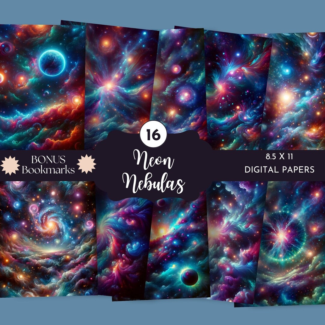 Celestial Galaxy Texture Paper Pack, Space Digital Papers, Celestial ...
