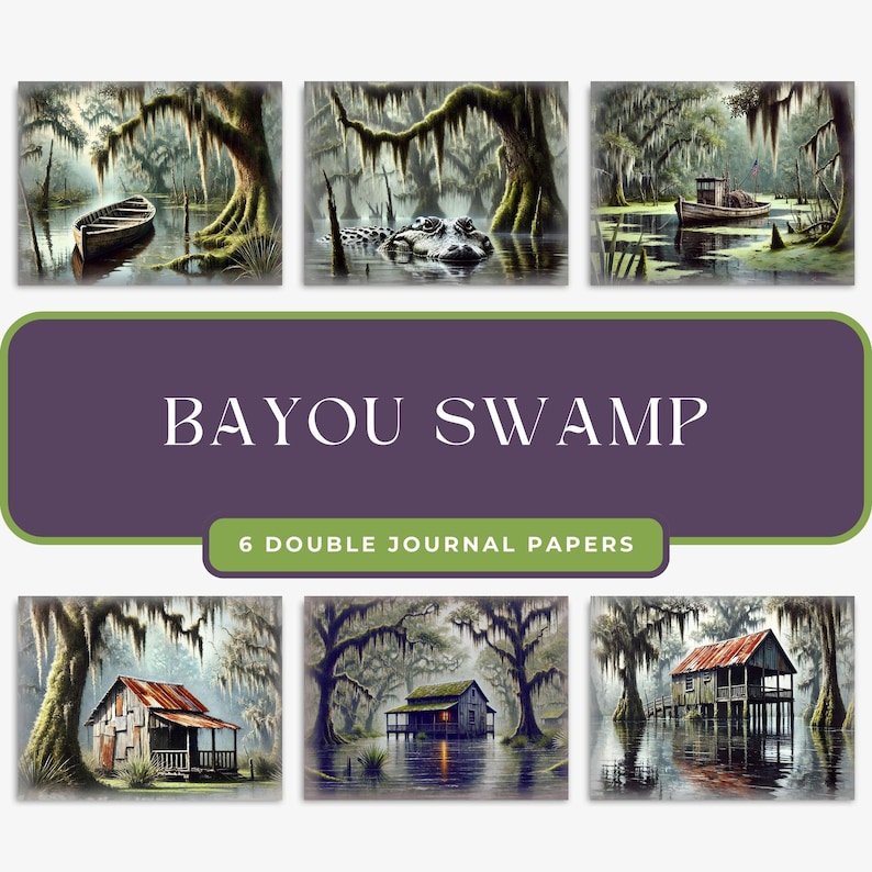 Junk Journal Swamp, Swamp Digital Papers, Bayou Life, March Papers ...