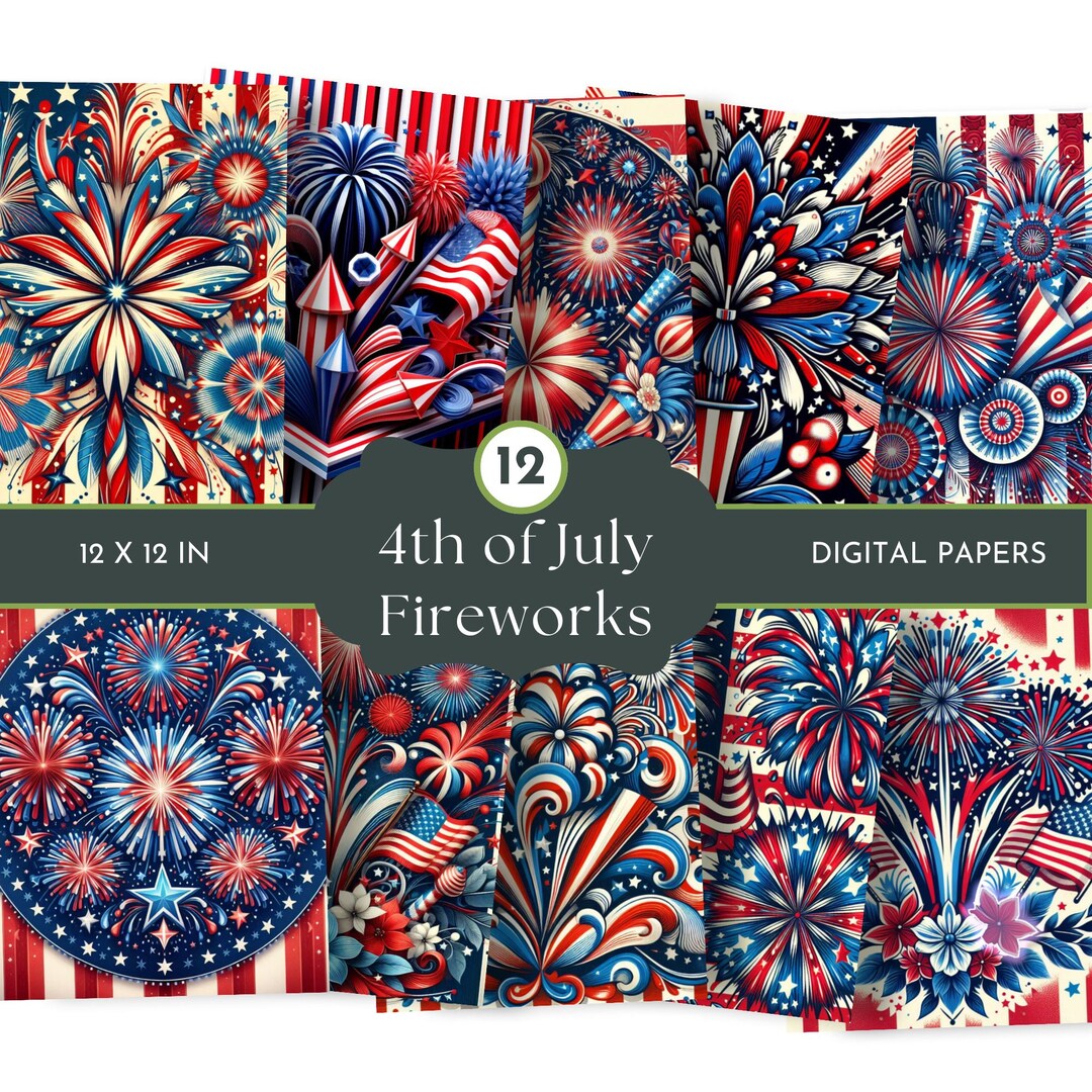 4th of July Background Paper, Independence Day, 4th July Digital Papers ...