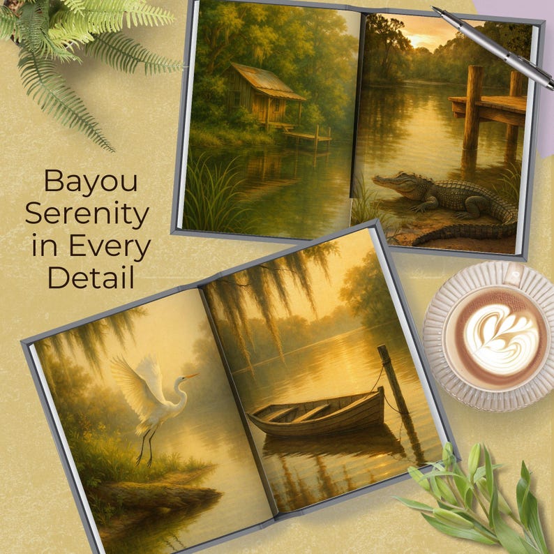 Southern Bayou Paper Pack, Rustic Swamp Scene, Nature-inspired ...