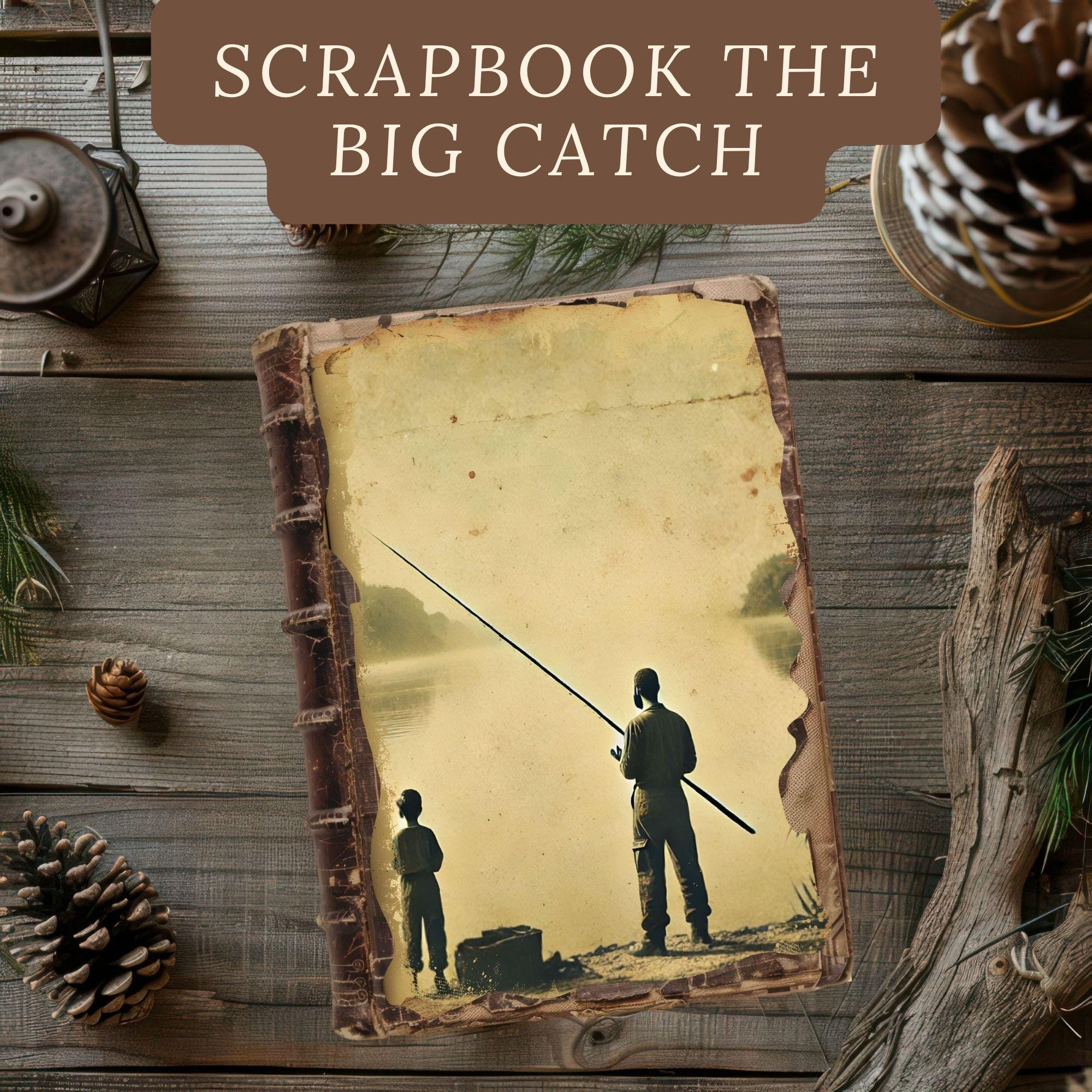 Fishing Junk Journal Pages, Fisherman Collage Kit, Fish Stories Junk ...