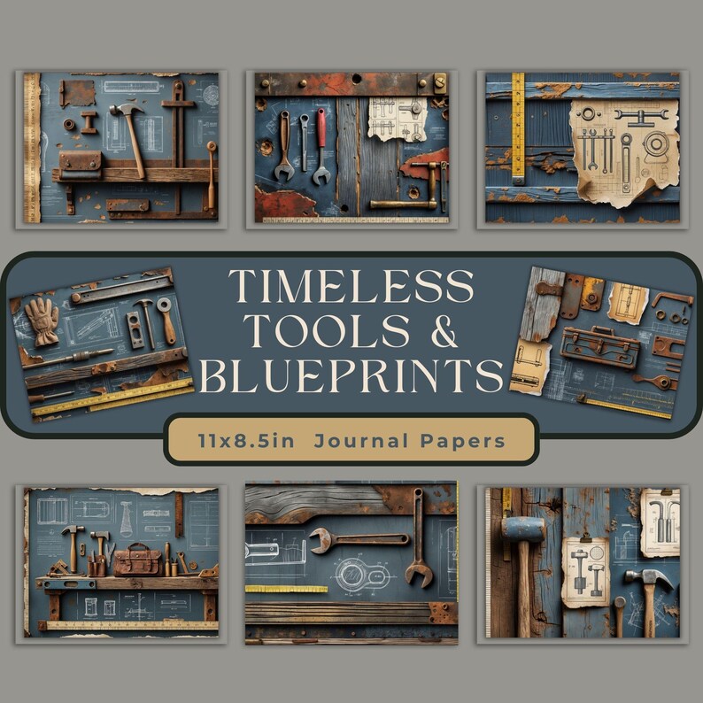 Tools Blueprints Junk Journal, Masculine Junk Journal, Vintage Workshop ...