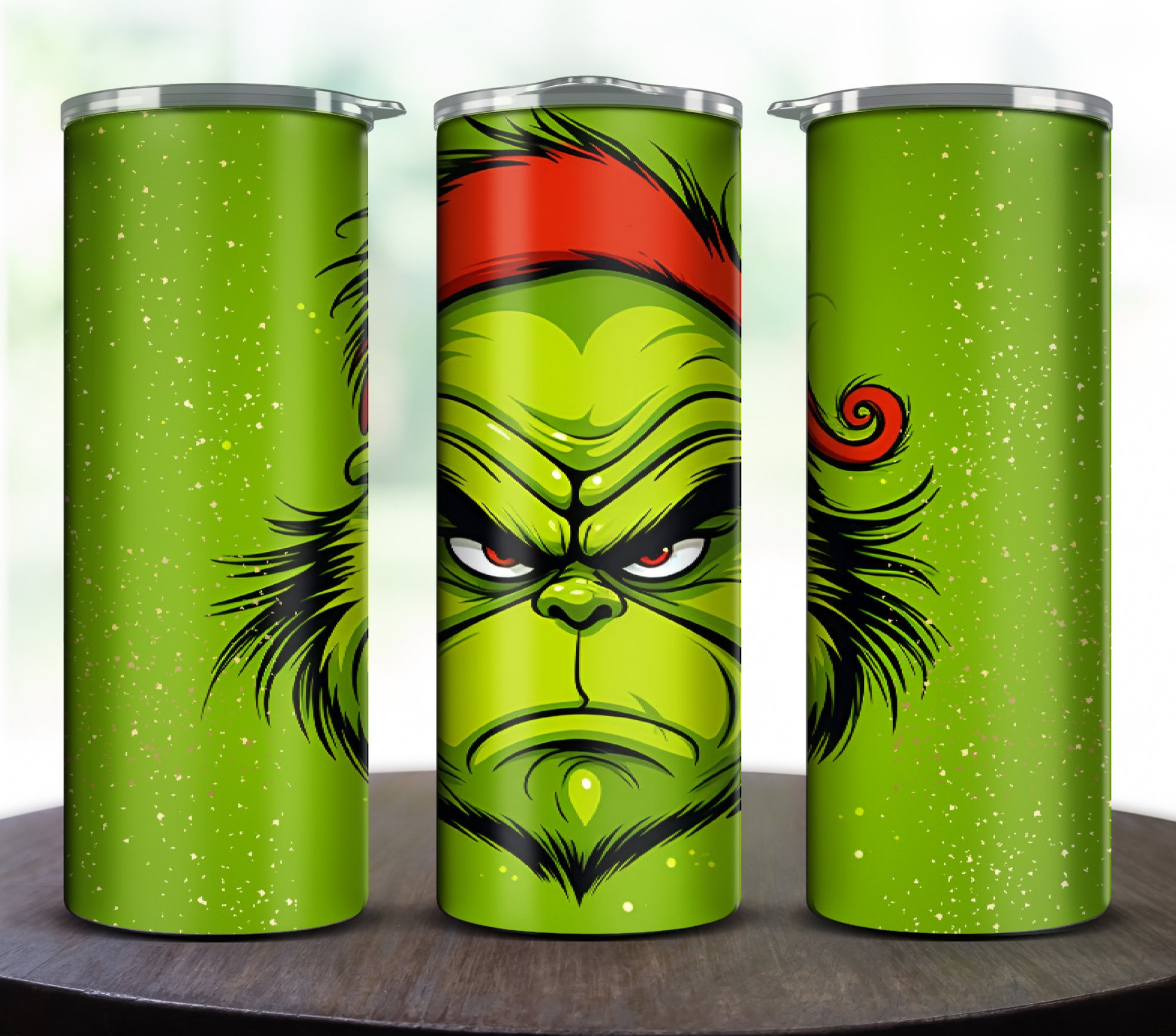 Resting Grinch Face Tumbler Wrap, 20 Oz Straight Skinny Tumbler ...