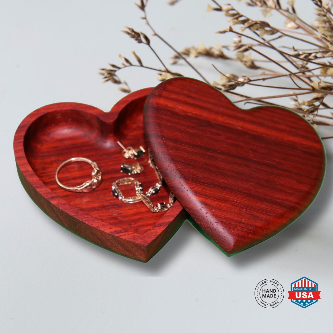 Valentines Heart Box Custom Hardwood Jewelry Box Personalized Box ...