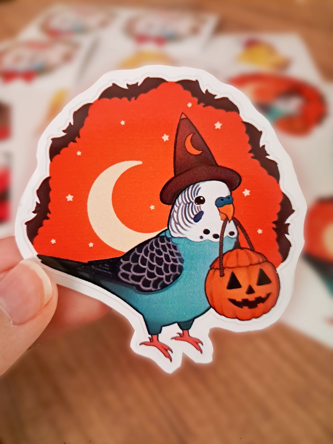 Budgie Sticker / Gift Halloween Sticker / Budgie Halloween / Journal ...