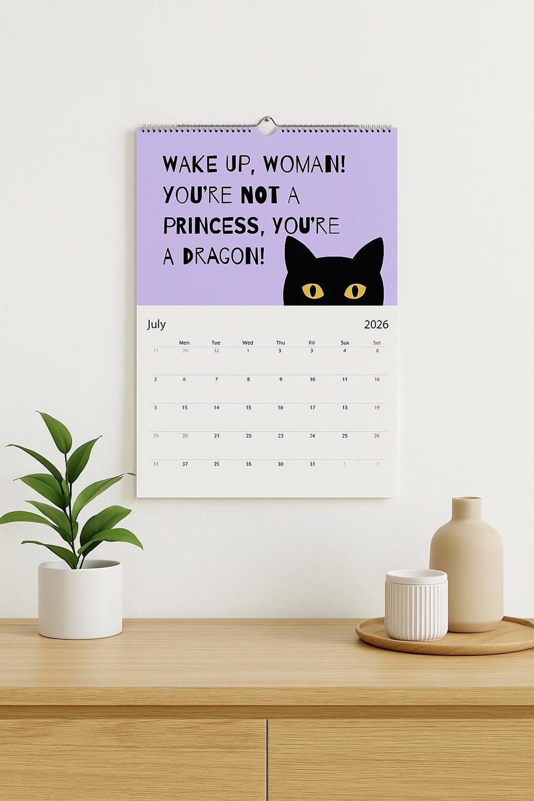 Wall Calendar 2026 – Feminist Cat Calendar With Cheeky Sayings ...