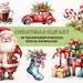 40 Pcs Christmas Watercolor Clipart Santa Clipart Watercolor - Etsy