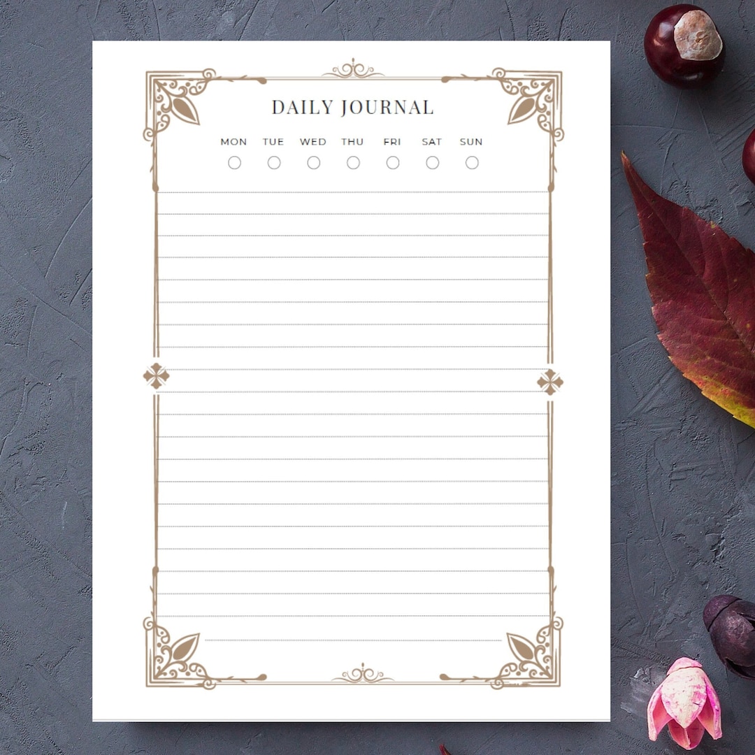 Elegant Printable Daily Journal, Daily Planner, Notes, Plans, to Do ...