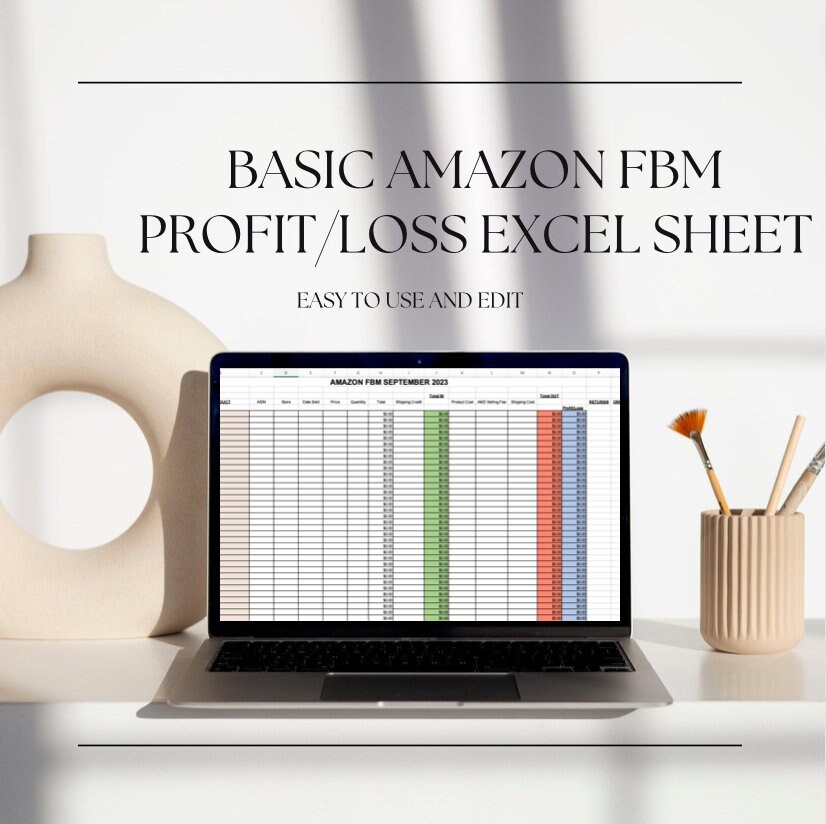 Easy to Use Amazon FBM Seller Excel Sheet Profit Loss Spreadsheet ...