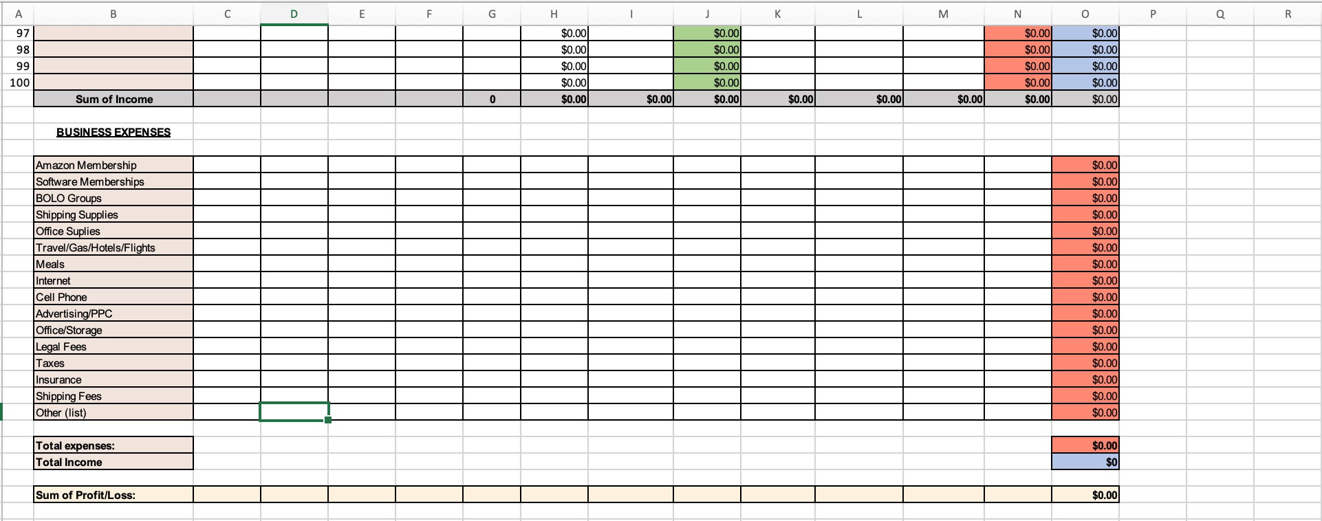 Easy to Use Amazon FBM Seller Excel Sheet Profit Loss Spreadsheet ...
