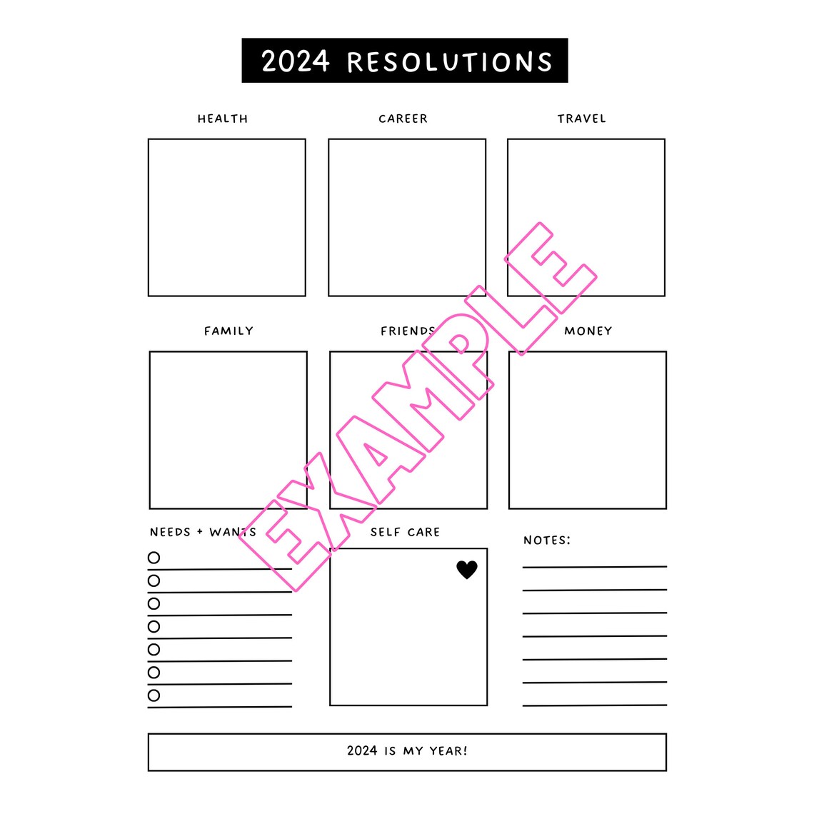 2024 Resolution Journal Pdf, 2024 Goals Planner, New Years Goals, New ...