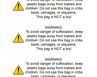 Suffocation Warning Labels, Round Business Warning Stickers, Cellophane ...