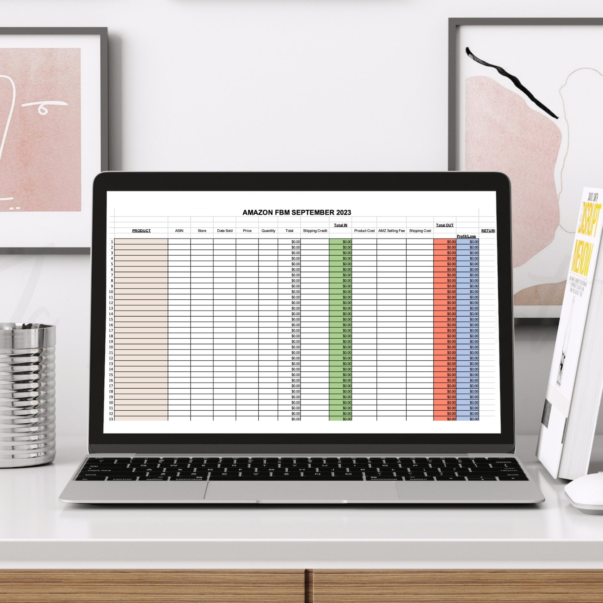 Easy to Use Amazon FBM Seller Excel Sheet Profit Loss Spreadsheet ...