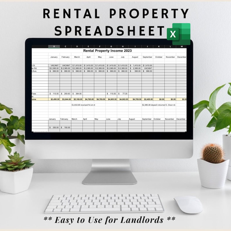 Rental Property Excel Spreadsheet: Income Tracker (digital Download) - Etsy