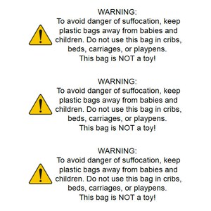 Warning Suffocation Labels for Easy Peel Avery Address Labels to Use ...