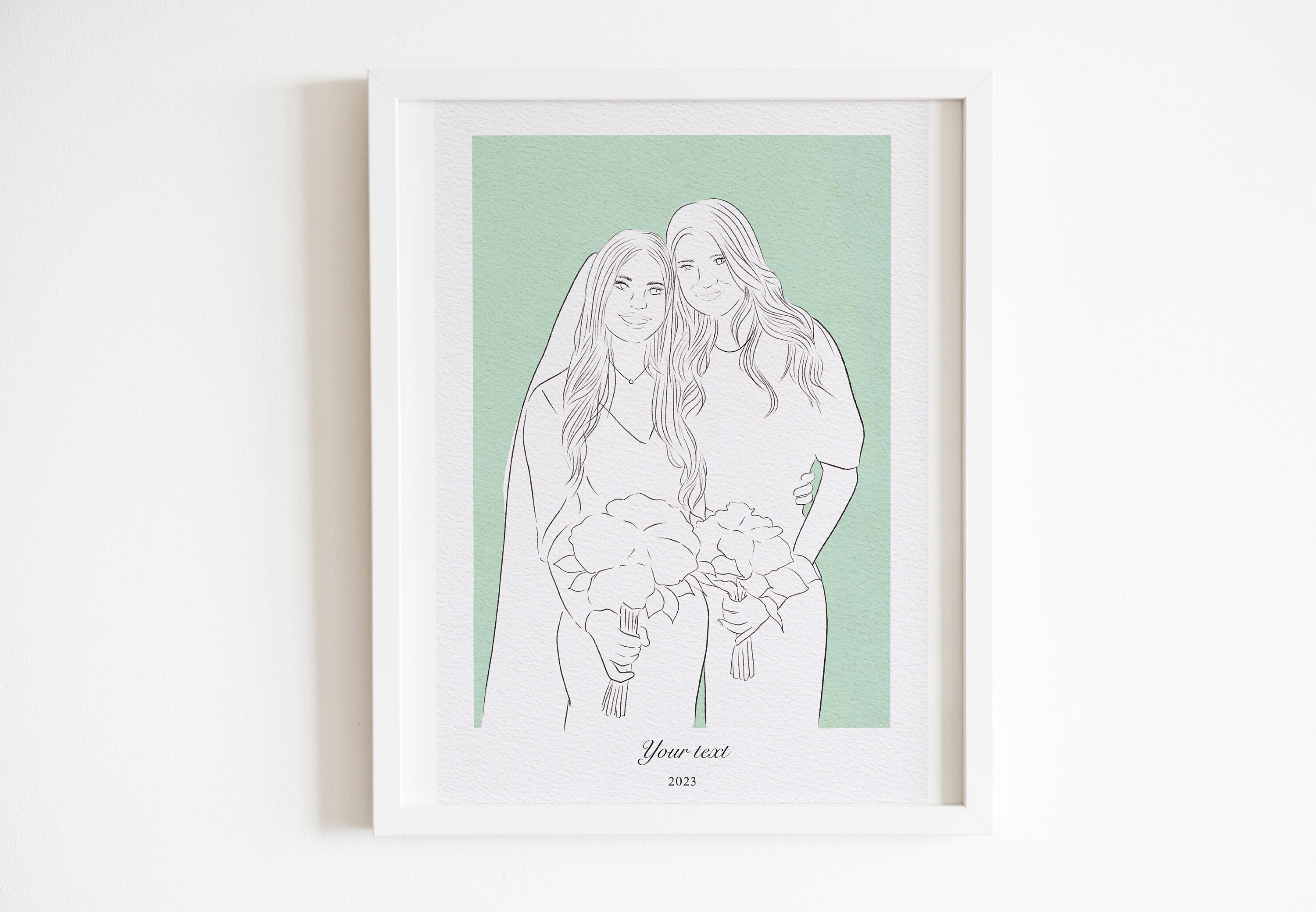 Personalized Drawing Custom Line Drawing Portrait From Photo - Etsy