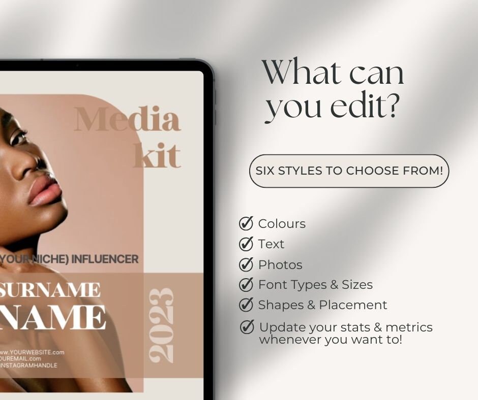 6 Media Kit Template Pack Rate Card Template for Influencers Press Kit ...