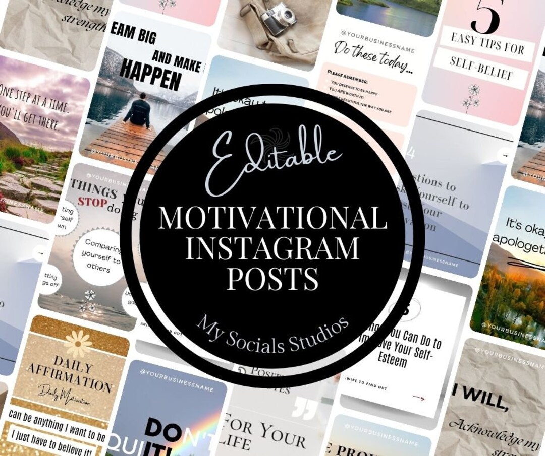 100 Instagram Motivational Quotes Canva Templates Social - Etsy