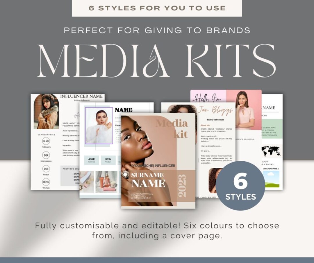 Social Media Kit for Influencers Bundle | Media Kit Template Pack | Media Press Kit | Influencer ...