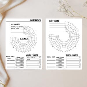 Wheel of Habits Tracker Printable Habit Tracker Circle Habit Tracker ...