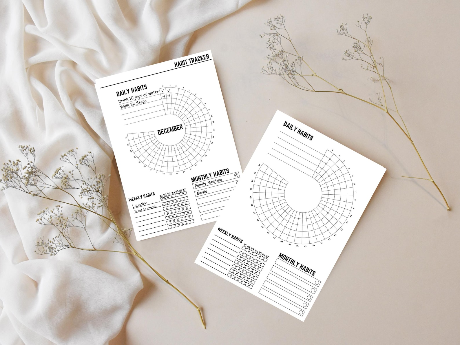 Wheel of Habits Tracker Printable Habit Tracker Circle Habit Tracker ...