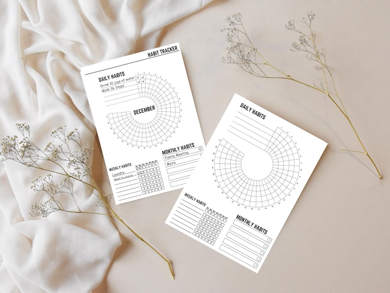 Wheel of Habits Tracker Printable Habit Tracker Circle Habit Tracker ...